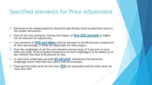STANDARD PROCEDURE AND FORMULA FOR PRICE ADJUSTMENT.pptx | Business ...