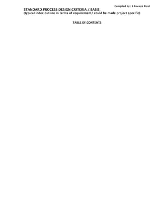 Standard Process Design Criteria ( typical outline) | DOC