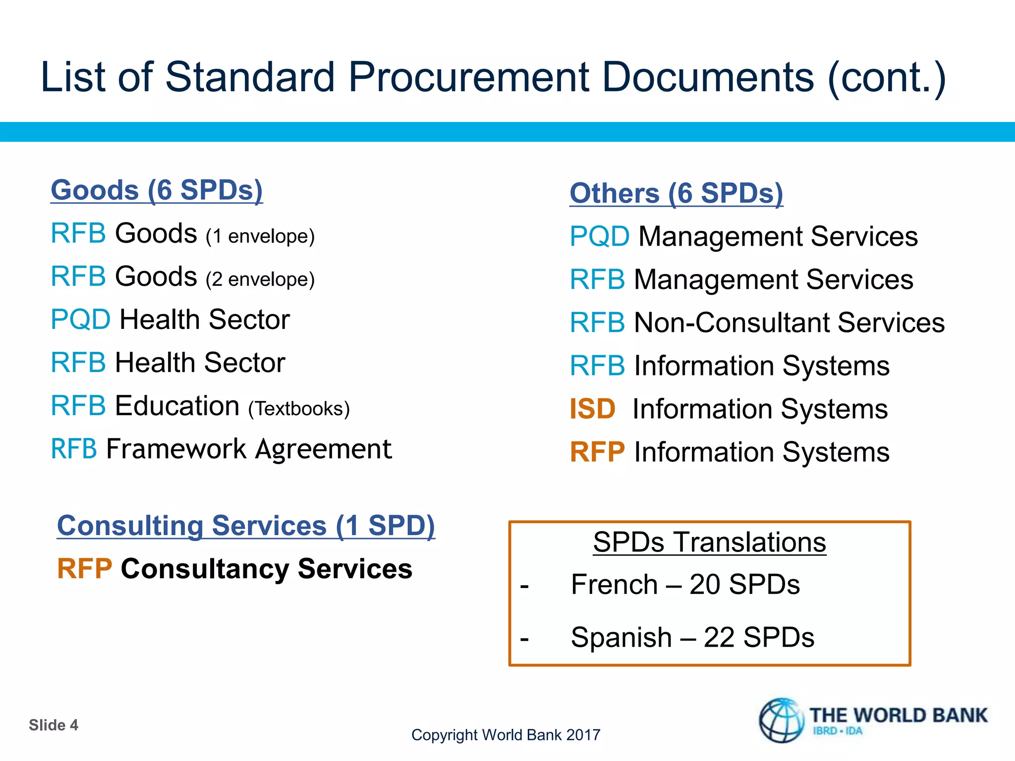 Standard Procurement DocumentspresentationApril2018.pptx