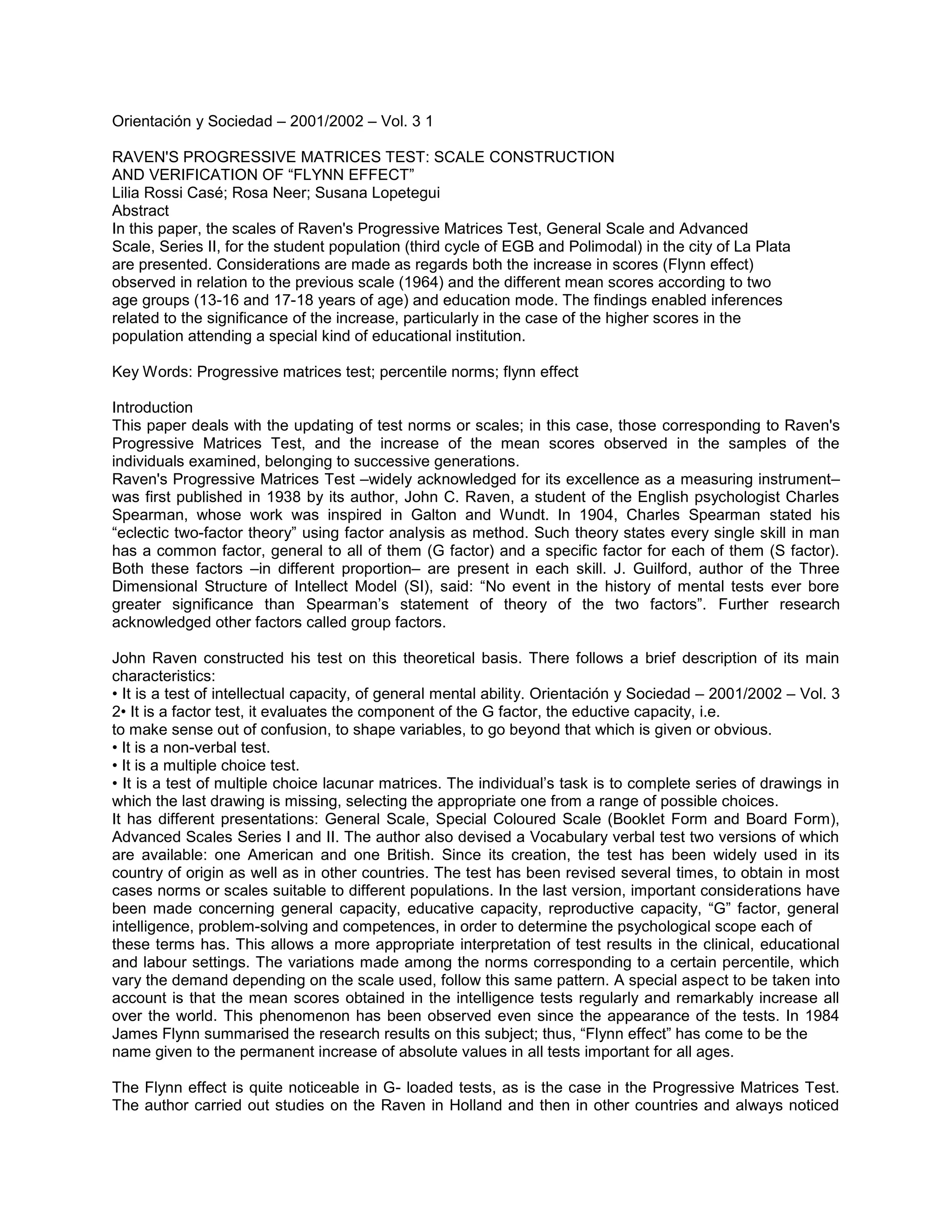 Standard progressive matrices | DOCX