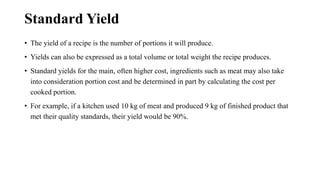 Standard recipe notes for Hotel management | PPTX
