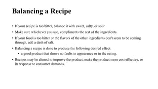 Standard recipe notes for Hotel management | PPTX