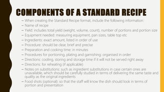 Standard recipes and how to scale them | PPTX
