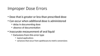 Standard Recommendations –How to prevent Medication Errors in Clinical ...
