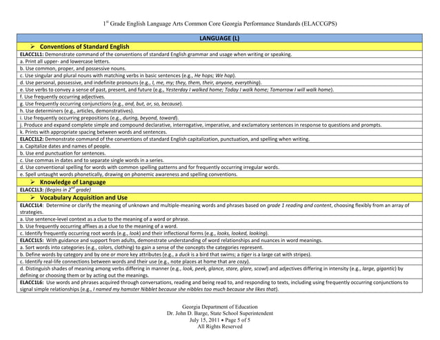 CCGPS ELA Standards | PPT
