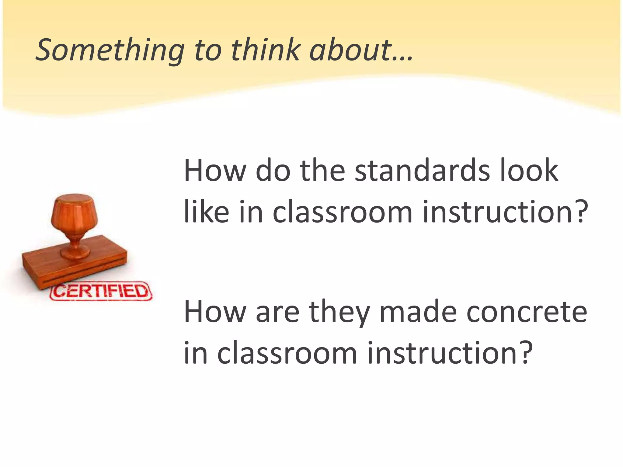Standards based assessment | PPTX | Secondary Education | Education