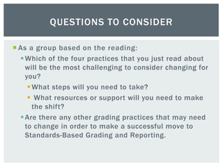 Digging Deeper into Standards-Based Grading and Reporting | PPTX