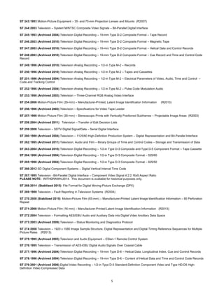 Standards DTV SMPTE index 09-12-2017 | PDF