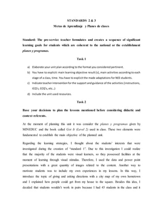 Standards 2 and 3 | DOCX | Homework and Study | Education