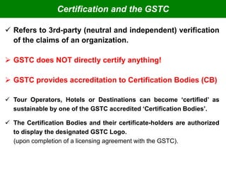 Standards, accreditation, certification, recognition: SUSTAINABLE ...