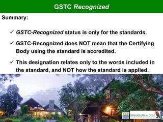 Standards, accreditation, certification, recognition: SUSTAINABLE ...