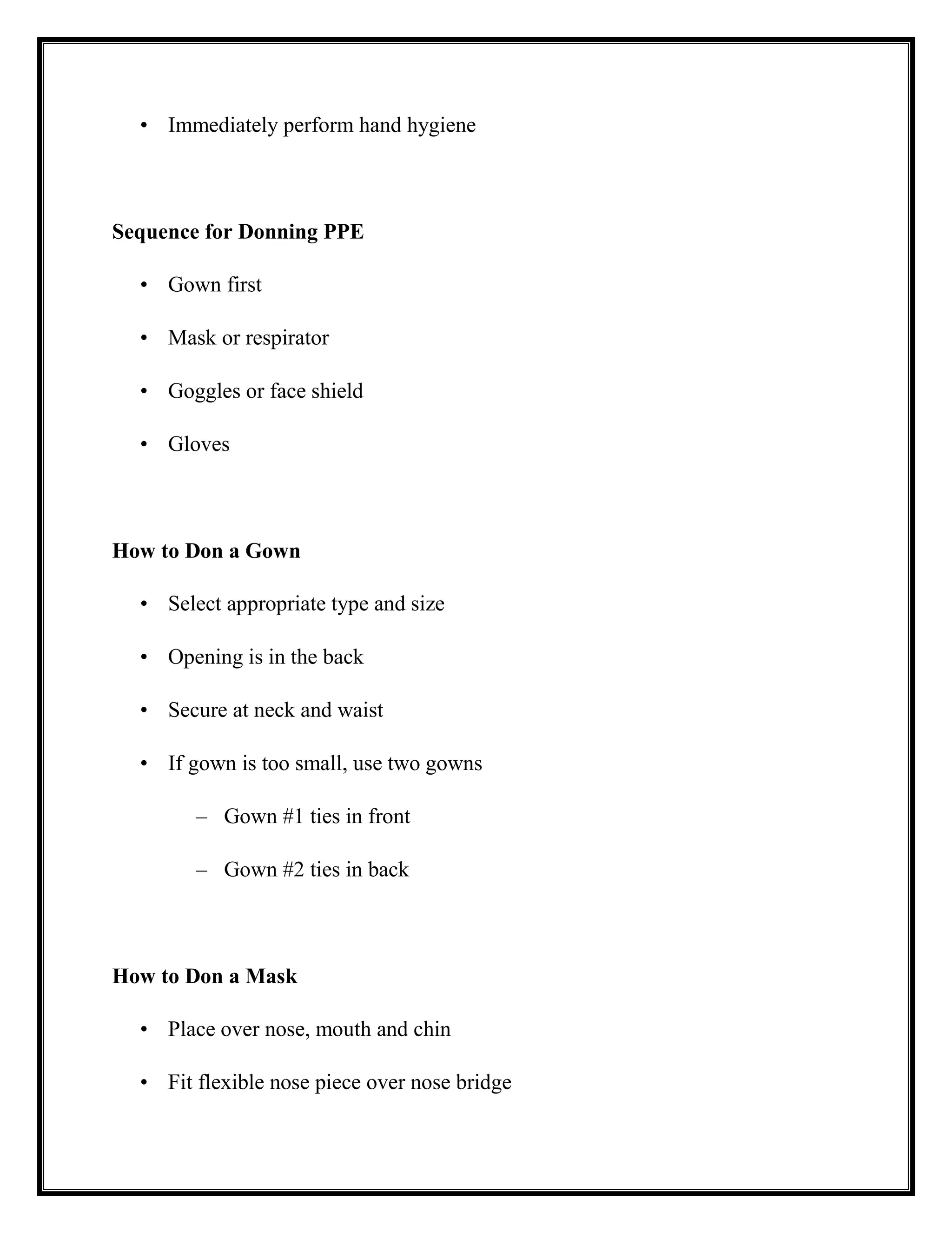 Standard safety measures | DOCX