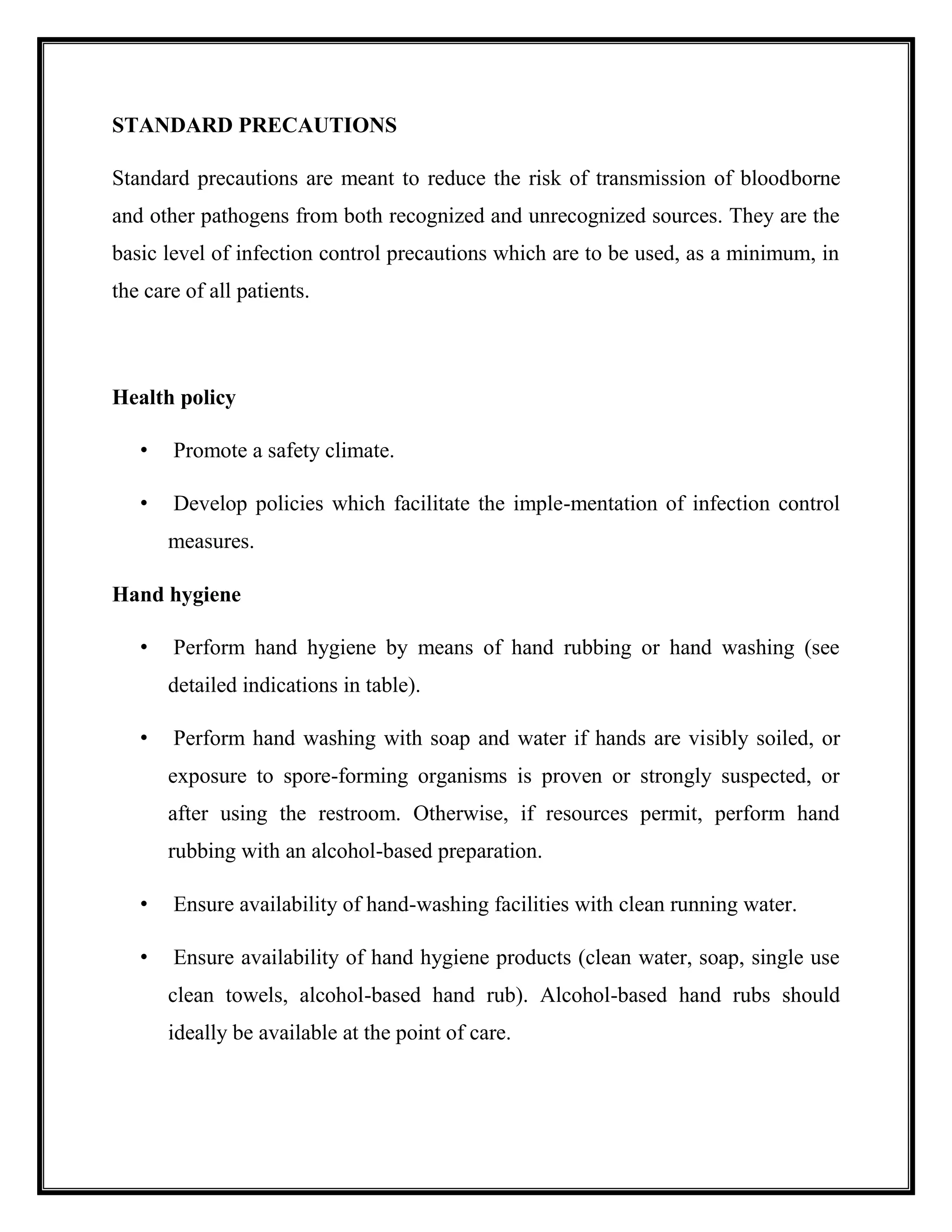 Standard safety measures | DOCX