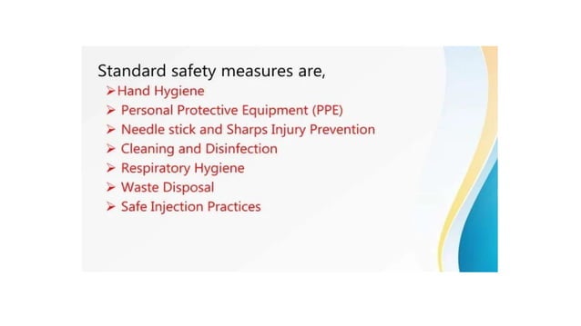 standard safety measures help to prevent from infection | PPT
