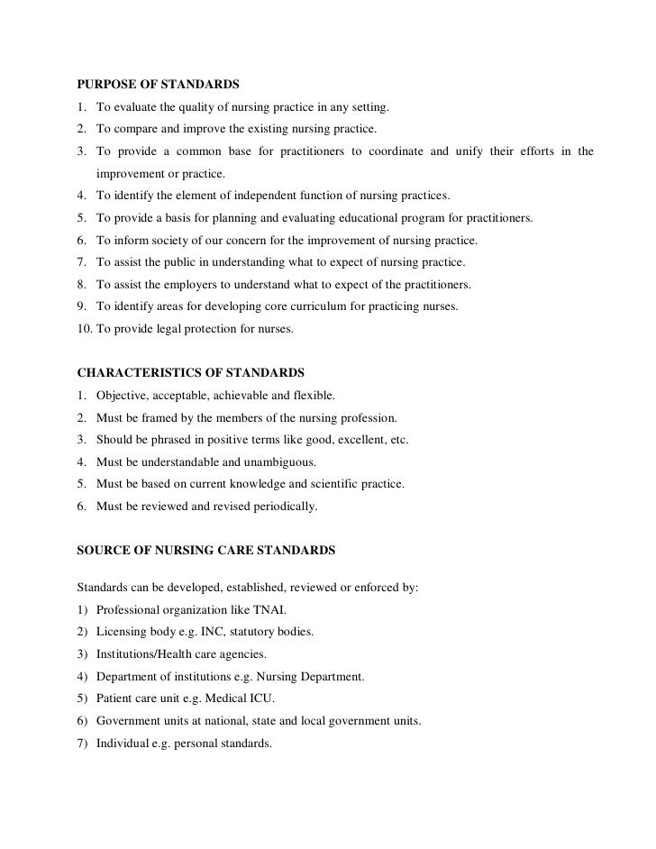 Standards and audit for quality assurance