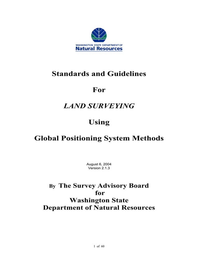 Standards and guidelines for land surveying using gps ver 2.1.3 | PDF