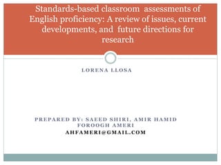 Standards based classroom assessments of english proficiency | PPTX