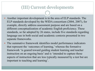 Standards based classroom assessments of english proficiency | PPTX