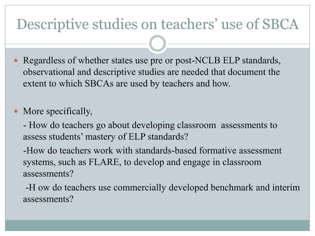 Standards based classroom assessments of english proficiency | PPTX