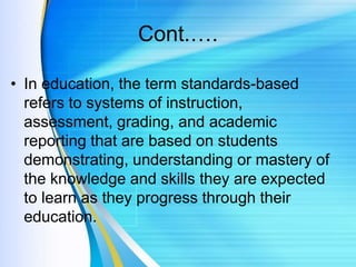 Standards based curriculum | PPTX