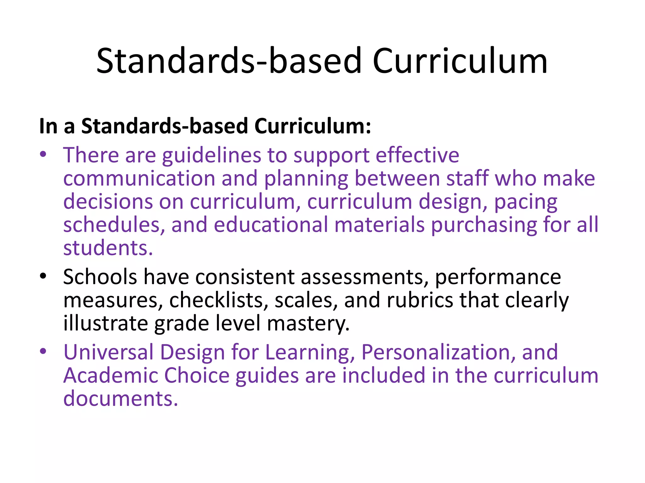Standards-based Curriculum | PPTX