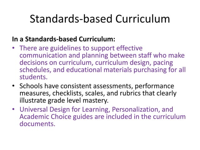 Standards-based Curriculum | PPTX