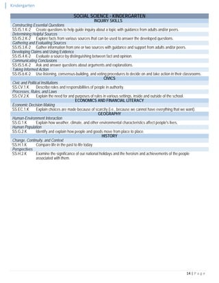 Kindergarten Standards | PDF