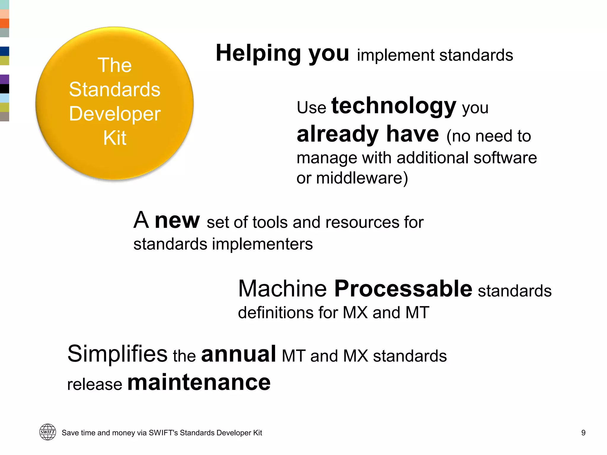 SWIFT Standards developer kit tutorial December 2012 | PDF