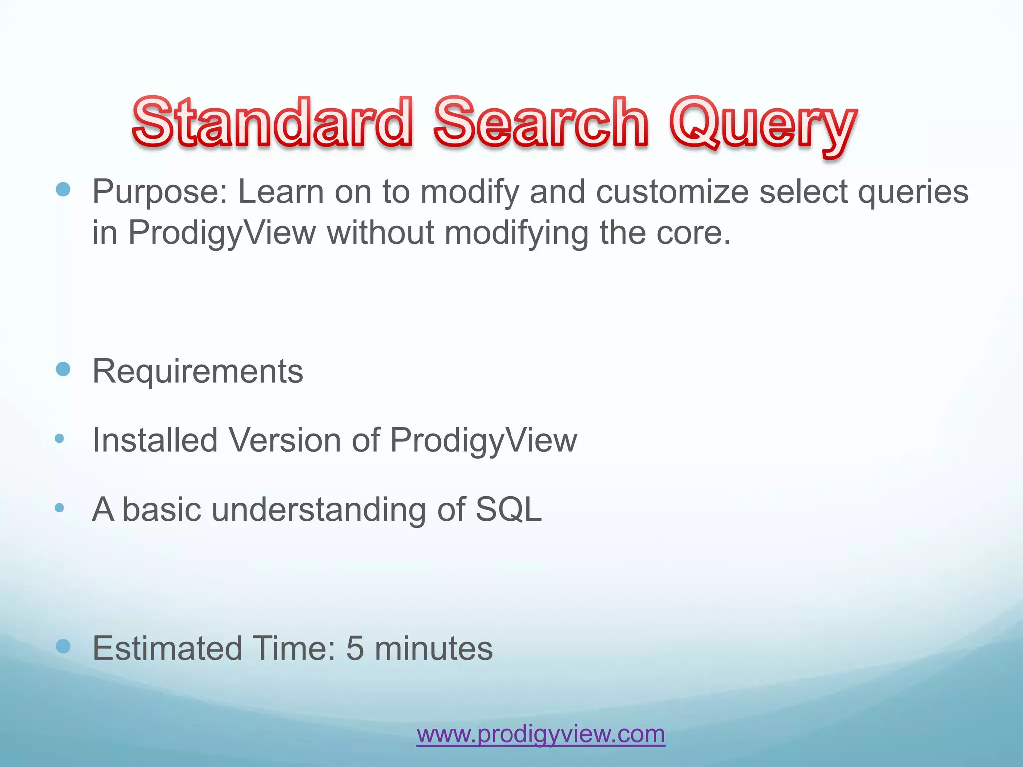 PV Standard Search Query | PPTX