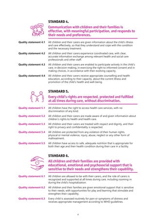 Standards for improving the quality of care for children and young ...