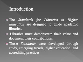 Standards for libraries ppt | PPTX