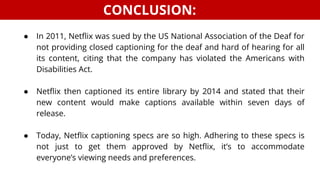 Standards for netflix subtitling and closed captioning | PDF