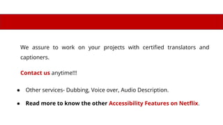 Standards for netflix subtitling and closed captioning | PDF