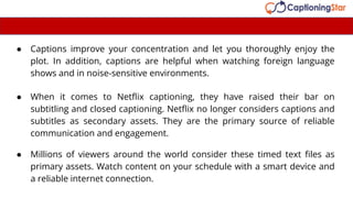 Standards for netflix subtitling and closed captioning | PDF