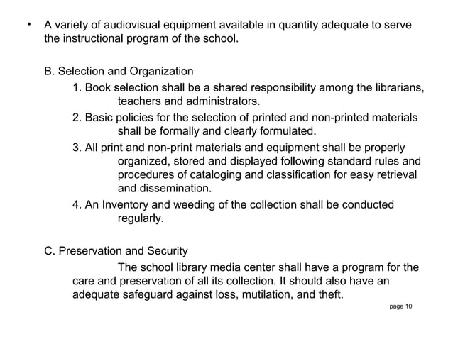 Standards for philippine libraries school library media centers | PPT ...