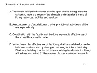 Standards for philippine libraries school library media centers | PPT