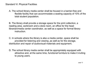 Standards for philippine libraries school library media centers | PPT