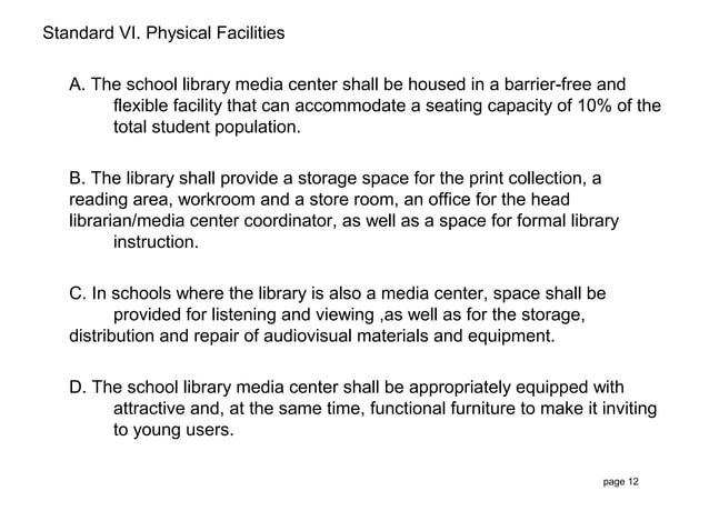 Standards for philippine libraries school library media centers | PPT ...