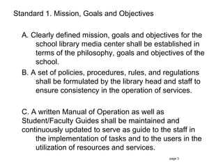 Standards for philippine libraries school library media centers | PPT