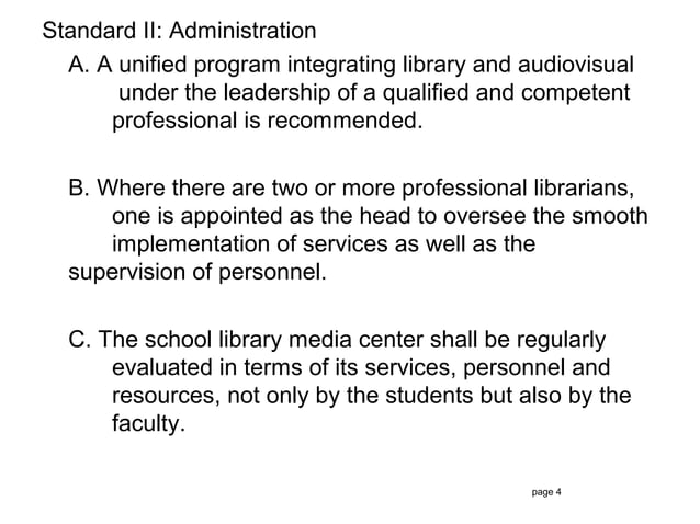 Standards for philippine libraries school library media centers | PPT ...