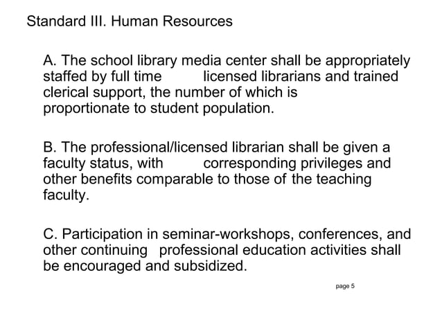 Standards for philippine libraries school library media centers | PPT ...