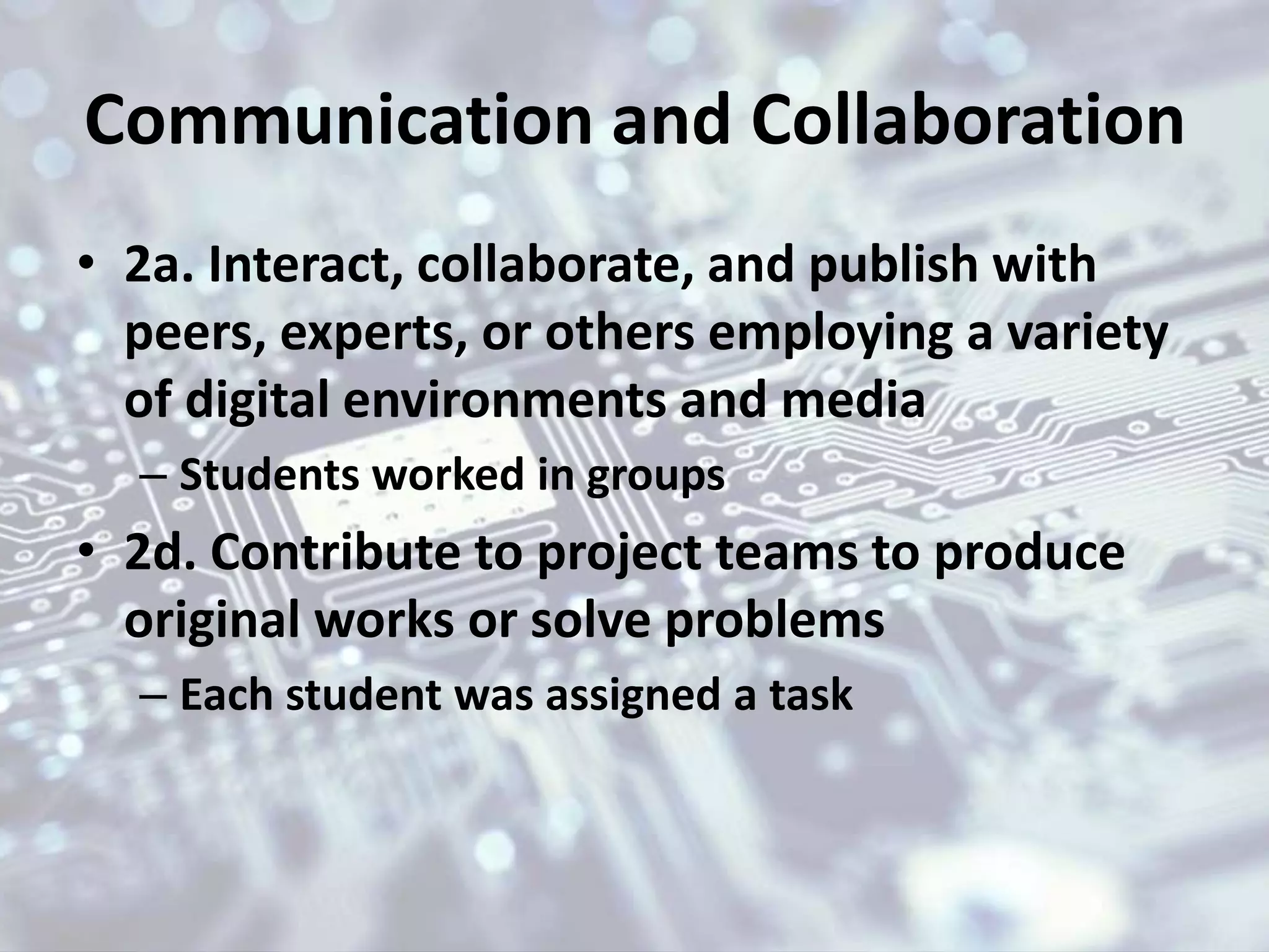 Standards group work | PPTX