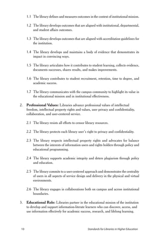 Standards libraries higher education | PDF