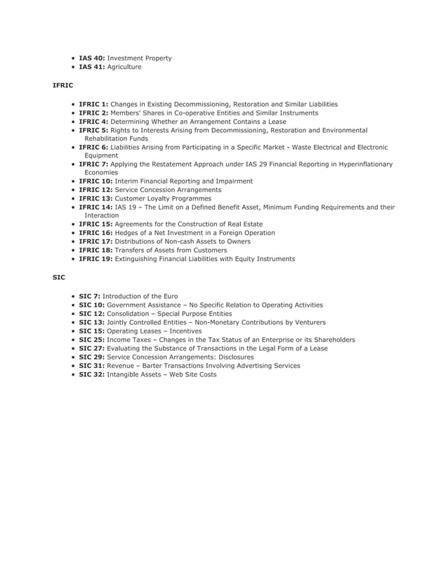 StandardsList.pdf | Business Accounting & Finance | Business