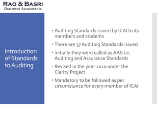 Standards of Auditing - Introduction and Application in the Indian ...