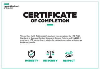 Standards of Business Conduct - HPE | PDF