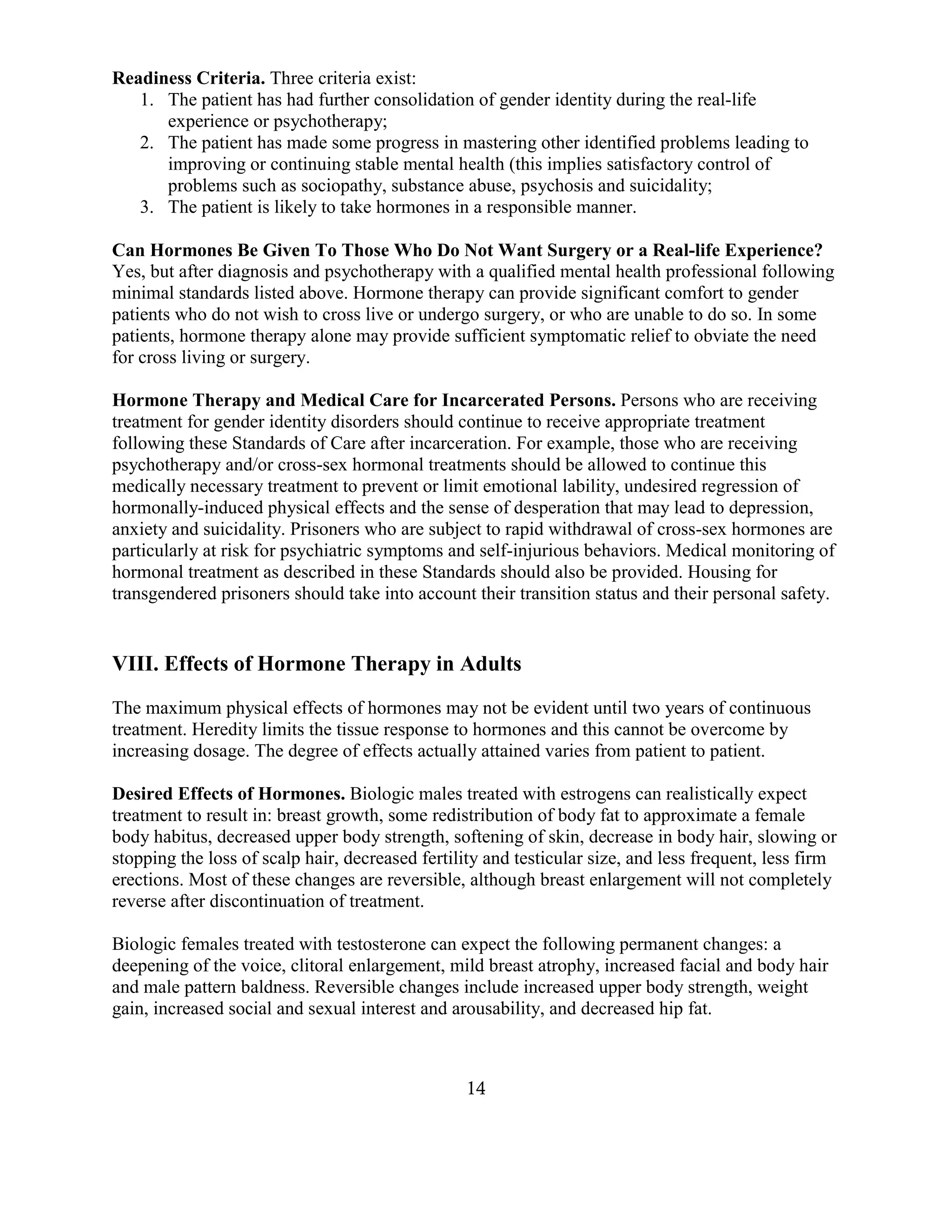 Standards of care for gender identity disorders sixth version wpath ...