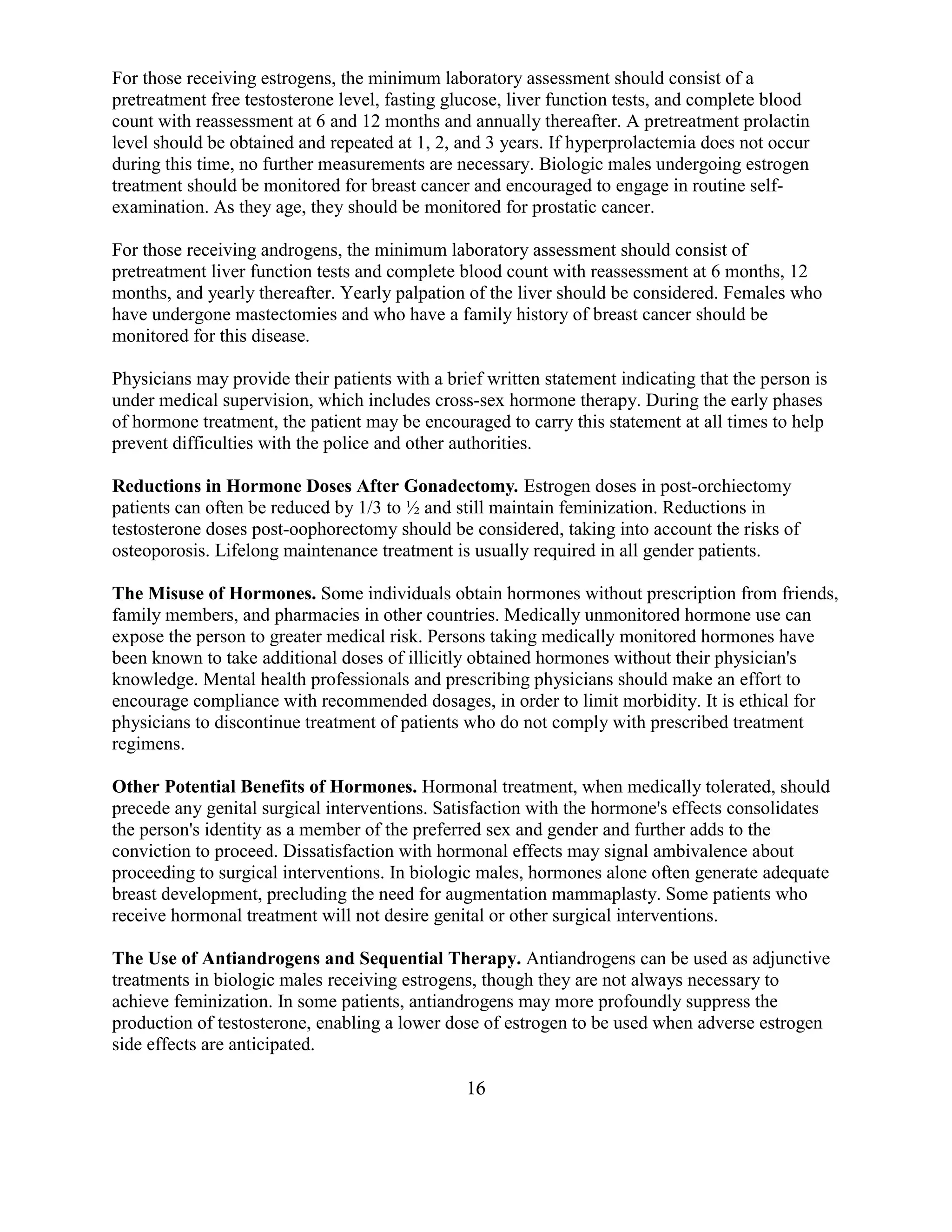 Standards of care for gender identity disorders sixth version wpath ...