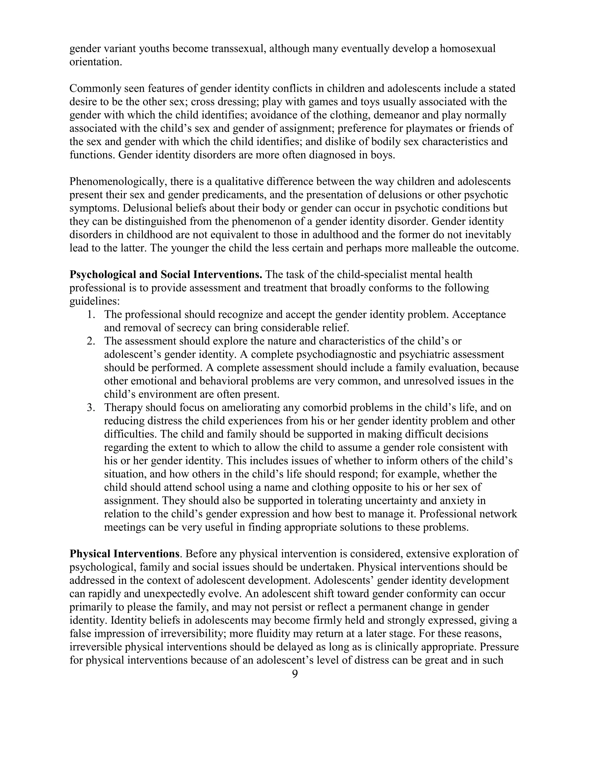 Standards of care for gender identity disorders sixth version wpath ...