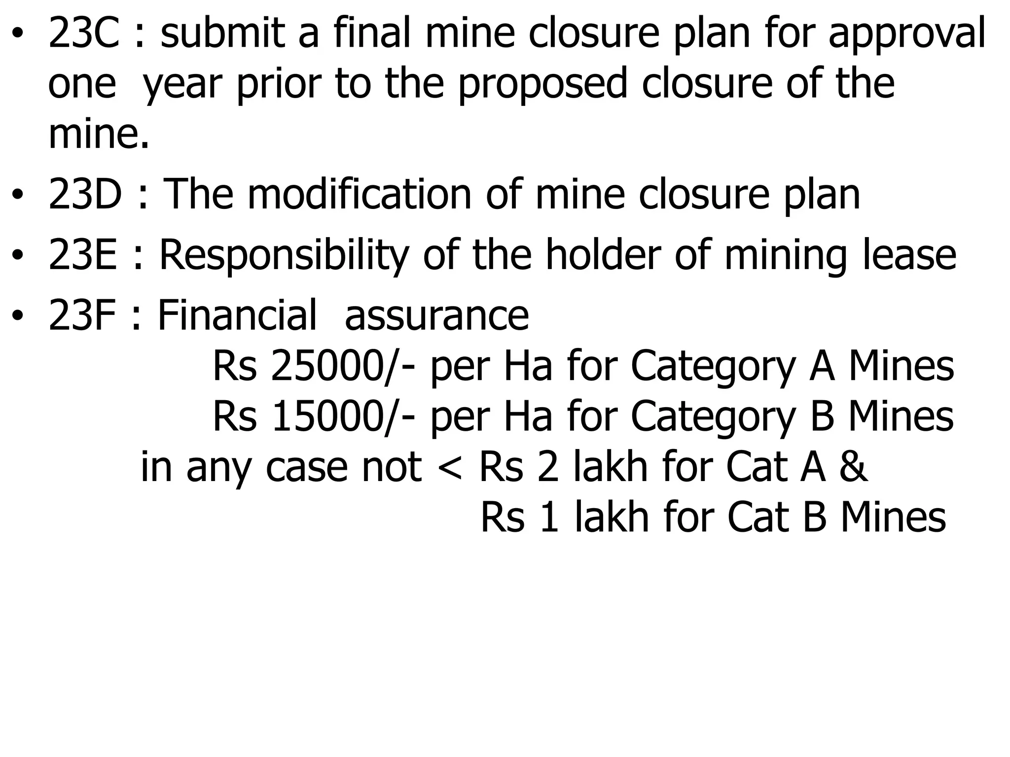 Standards of Mine Closure Planning | PPTX